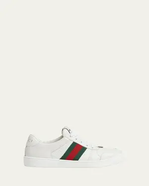 Gucci Gg Embossed Leather Low-top Sneakers