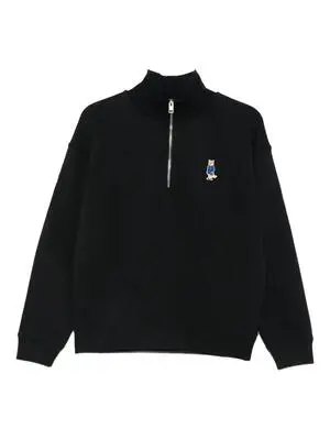 Maison Kitsuné Embroidered-logo Half-zip Sweatshirt