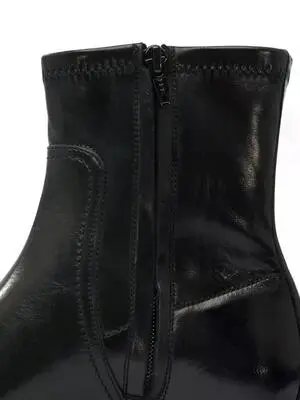 MARETTO Leather Zip Ankle Boots - Black