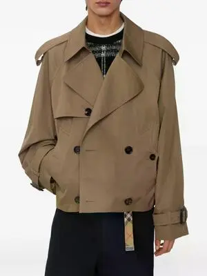 Women's Brown Crop Trench Coat
