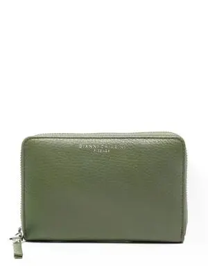 GIANNI CHIARINI Grained-leather Zip-around Wallet - Green