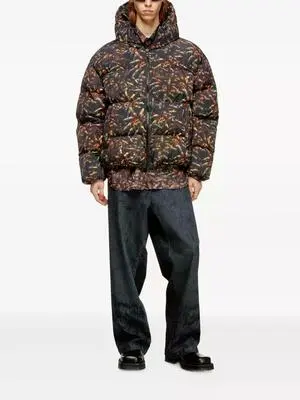 DIESEL Padded Hooded Tarantulas-print Jacket