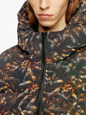 DIESEL Padded Hooded Tarantulas-print Jacket