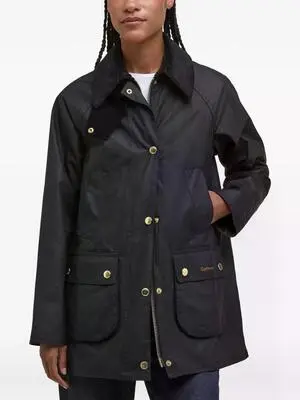 Barbour Beadnell Corduroy-collar Coat - Black
