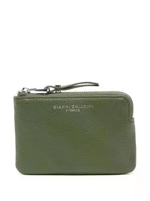 GIANNI CHIARINI Grained-leather Zip Wallet - Green