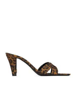 Saint Laurent Leopard Print Heeled Mules