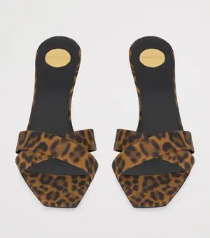 Saint Laurent Leopard Print Heeled Mules