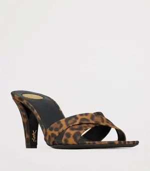 Saint Laurent Leopard Print Heeled Mules