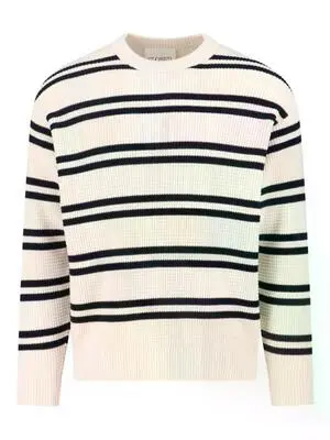 Closed Striped Waffle-knit Sweater - Neutrals