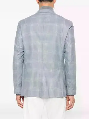 Eleventy Checked Single-breasted Blazer - Blue