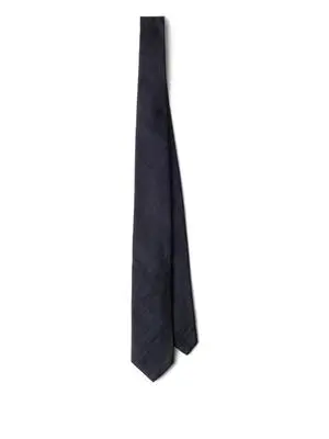 Prada Striped Silk Neck Tie - Blue