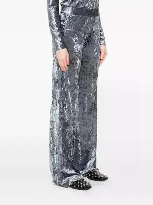 FORTE_FORTE Crushed-velvet Flared Trousers - Blue