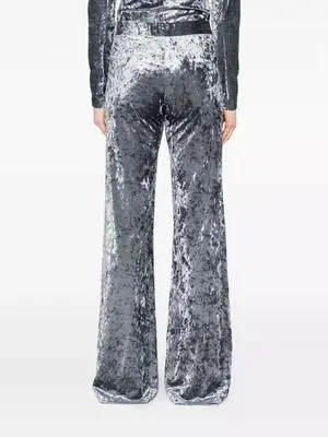 FORTE_FORTE Crushed-velvet Flared Trousers - Blue