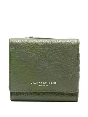 GIANNI CHIARINI Grained-leather Zip Wallet - Green