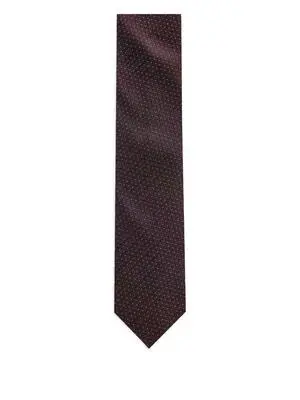Corneliani Geometric Pattern Neck Tie - Black