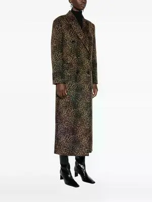 ERALDO Leopard-print Double-breasted Coat