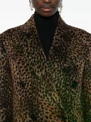 ERALDO Leopard-print Double-breasted Coat