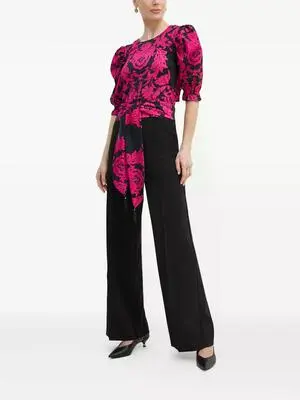 Luisa Spagnoli Damask Puff-sleeve Top