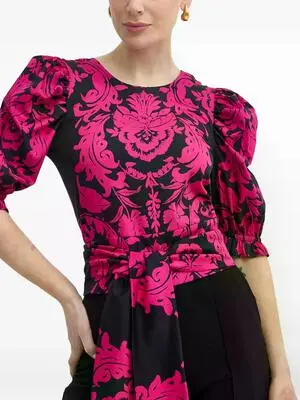 Luisa Spagnoli Damask Puff-sleeve Top