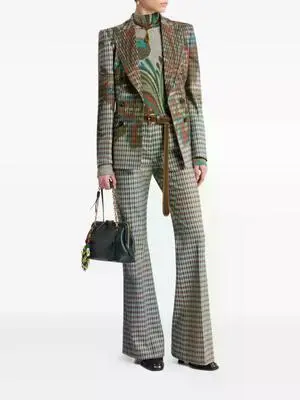 Etro Gingham Flared Trousers