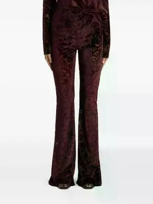 Etro Jacquard Chenille Flared Trousers - Red