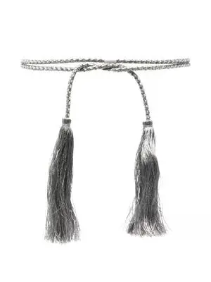 FORTE_FORTE Crystal-embellished Tassel Belt - Grey