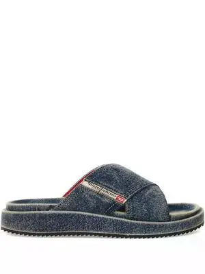 DIESEL Denim Cross-strap Slides