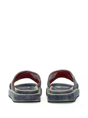 DIESEL Denim Cross-strap Slides