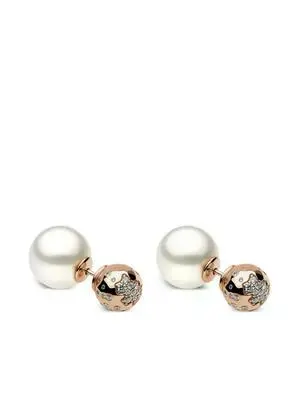 Yoko London 18kt Rose Gold South Sea Pearl And Diamond Earrings - Pink
