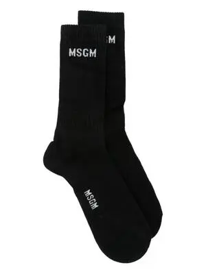 MSGM Logo Jacquard Socks - Black