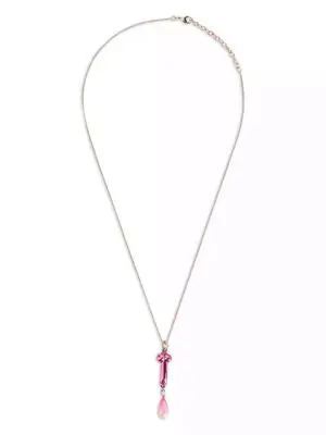 Vivetta Crystal-embellished Drop Necklace - Silver