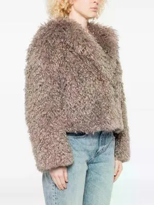 Tagliatore Teddy Textured Cropped Jacket - Neutrals