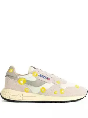 AUTRY Floral-Embroidery Low-Top Sneakers Neutrals