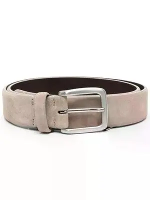 MOORER Textured Buckled Belt - Neutrals