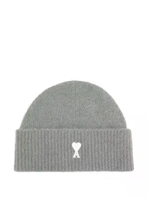 AMI Paris Striped De Coeur Beanie