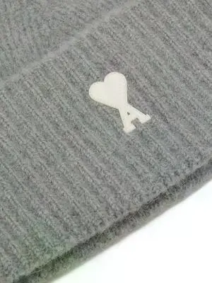 AMI Paris Striped De Coeur Beanie