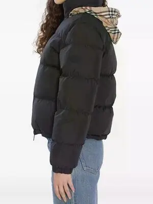 Burberry Ambleside Concealed-hood Puffer Jacket With Check Taping