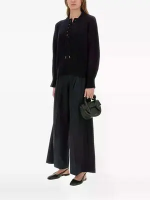 Max Mara Lace-up Ribbed Sweater