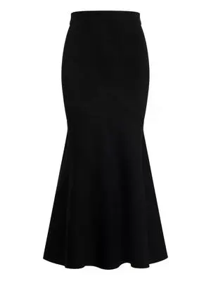 PATOU Fishtail Wool Maxi Skirt - Black
