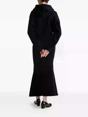 PATOU Fishtail Wool Maxi Skirt - Black