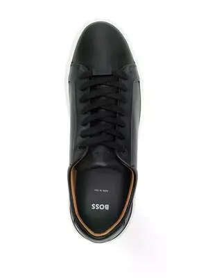 BOSS Logo-plaque Leather Sneakers
