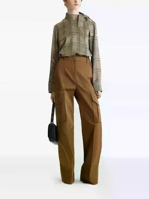 PATOU Plaid-pattern Scarf-detail Blouse