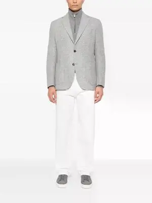 Eleventy Single-breasted Patch-pocket Blazer - Grey