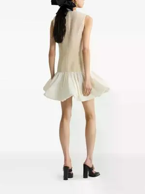 PATOU Tweed Bubble-hem Dress - Neutrals