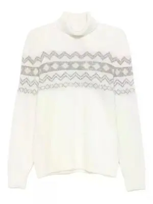 Eleventy Jacquard Turtleneck Sweater - Neutrals