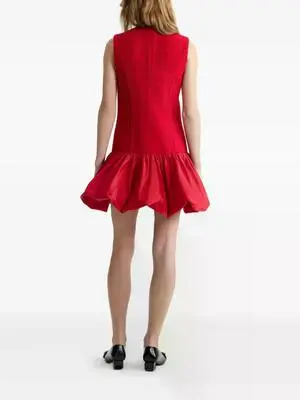 PATOU Tweed Bubble-hem Dress - Red
