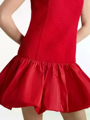 PATOU Tweed Bubble-hem Dress - Red