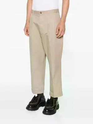 AMI Paris Pleated Cotton Trousers