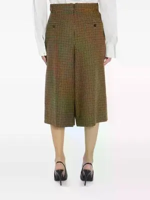 Saint Laurent Plaid Cropped Trousers - Brown