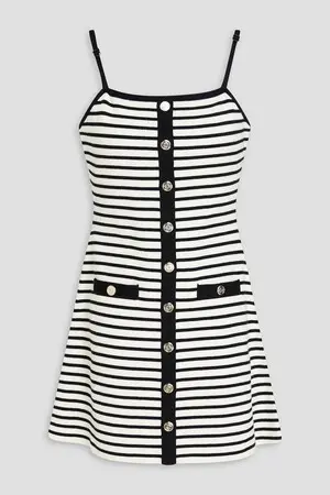 Maje Striped Ribbed Jersey Mini Dress